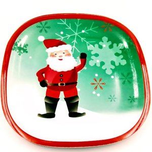Greenbrier Inter. | Holiday | Vtg998melamine Santa Claus Plates Set Of ...
